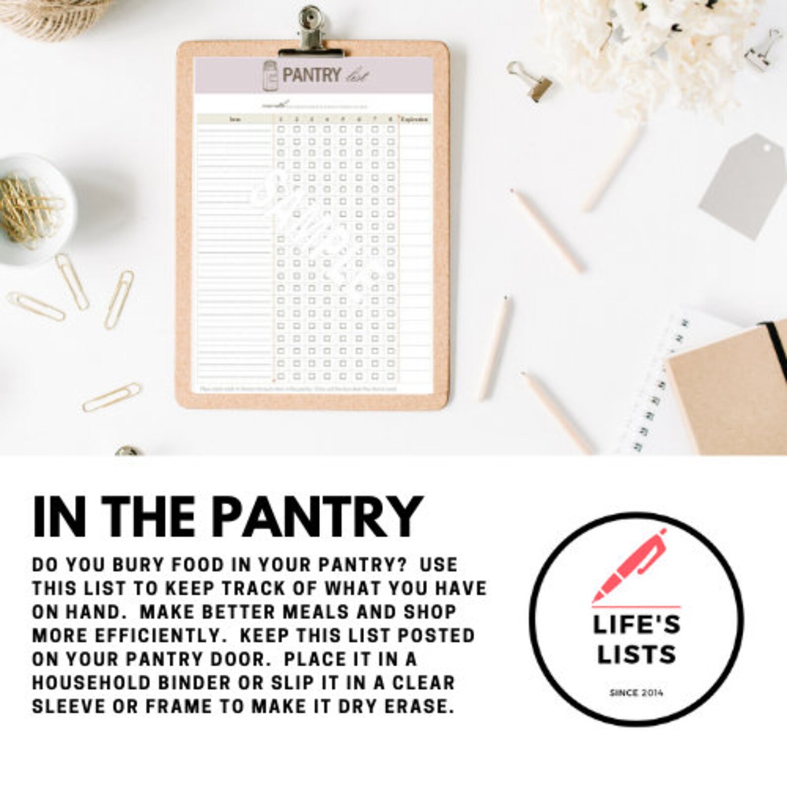 Pantry List Inventory List Pantry Checklist Pantry | Etsy