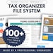 Tax Organizer Printable Filing System for Easy Bookkeeping | Instant ...