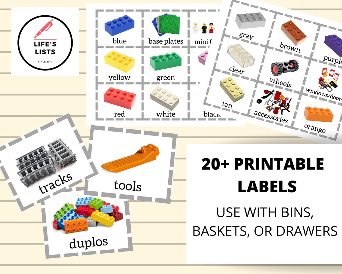 Building Bricks Organization System Printable Labels Toy - Etsy