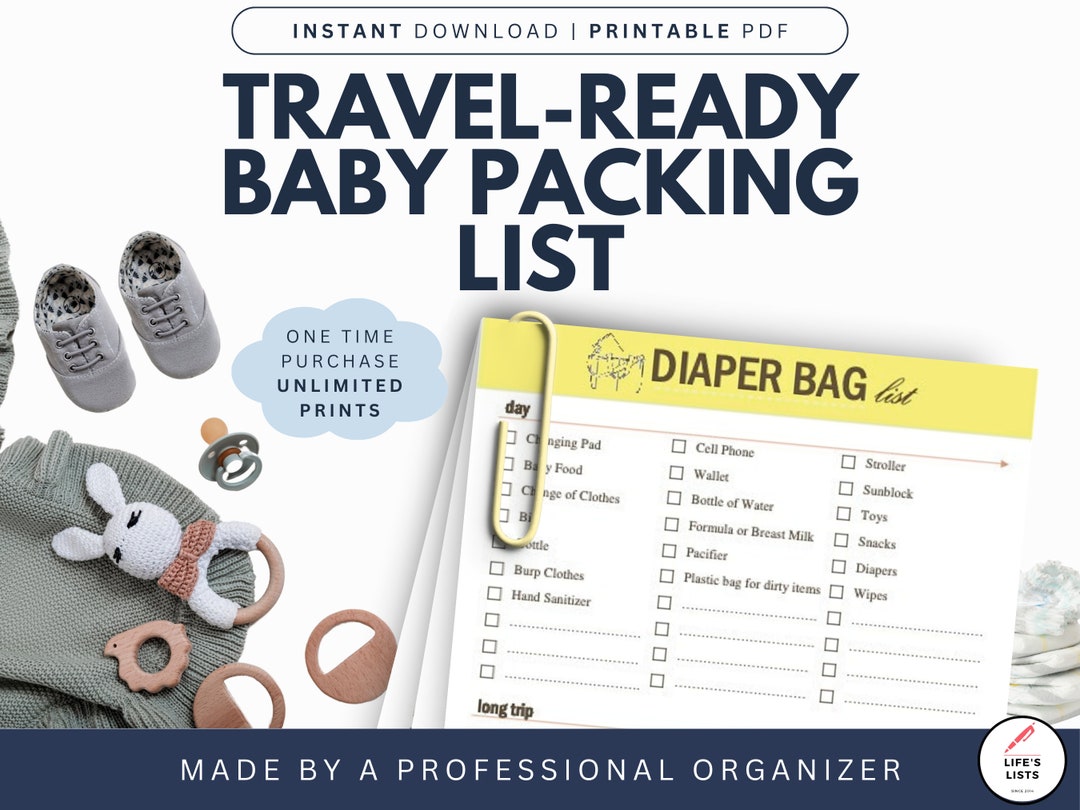Travel-ready Baby Packing List | Diaper Bag Checklist | Travel Tools ...