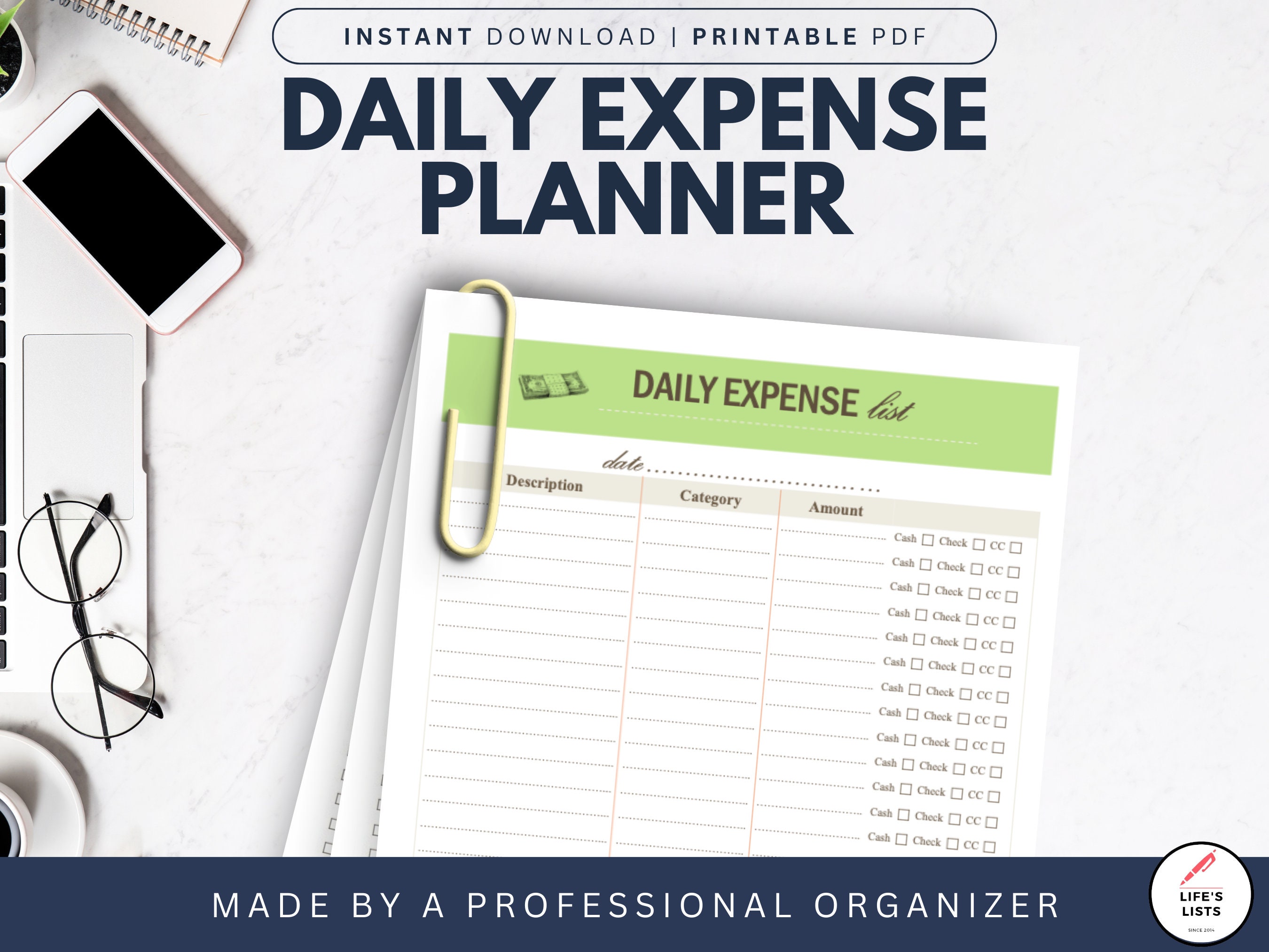 Daily Expense List Expense Tracker Budgeting Money - Etsy
