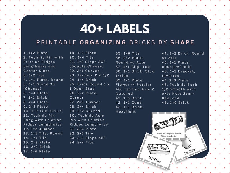 Building Bricks Labels | Toy Organization by Color & Shape (digital ...