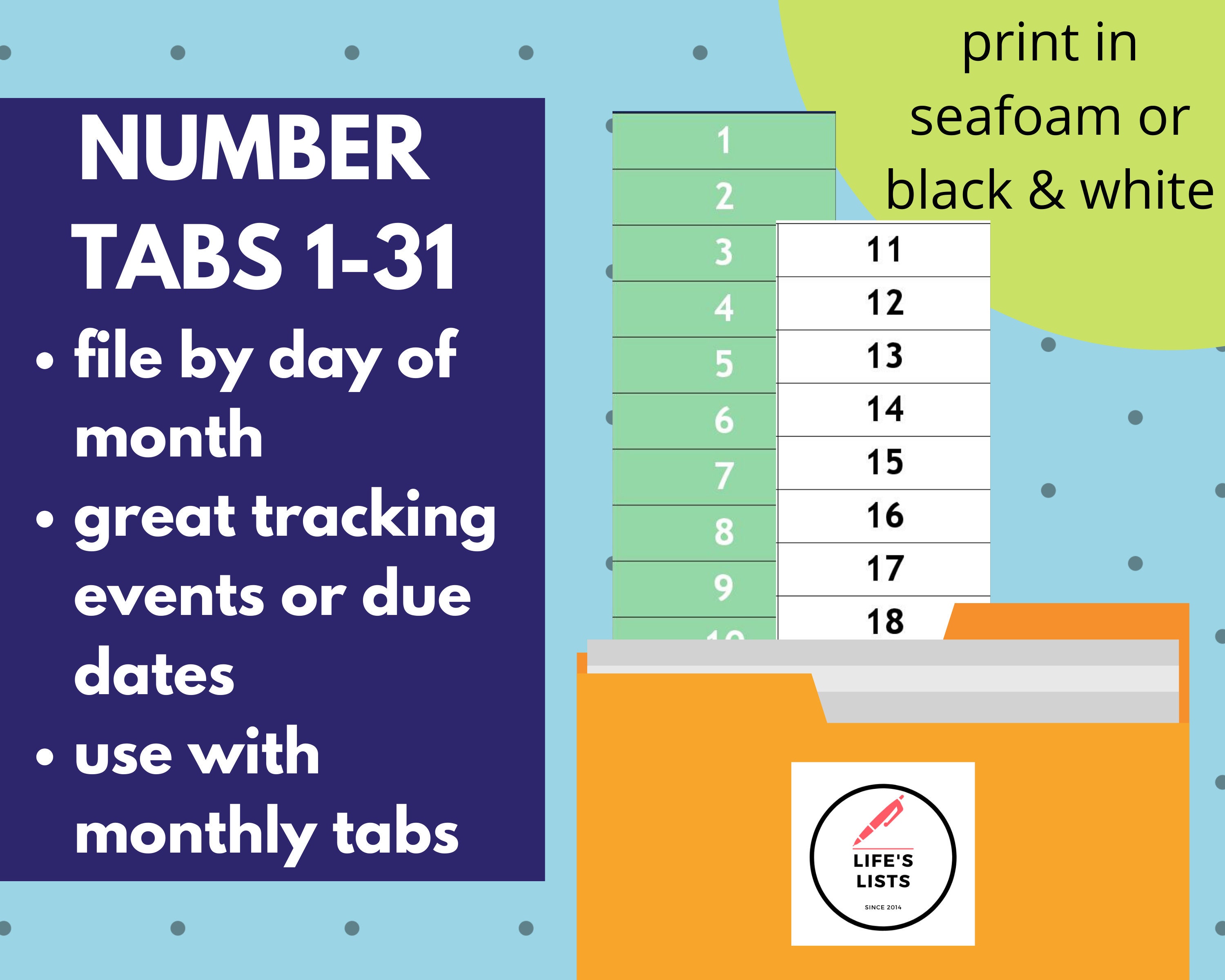Tickler File System Printable Tickler File Tabs Digital - Etsy UK
