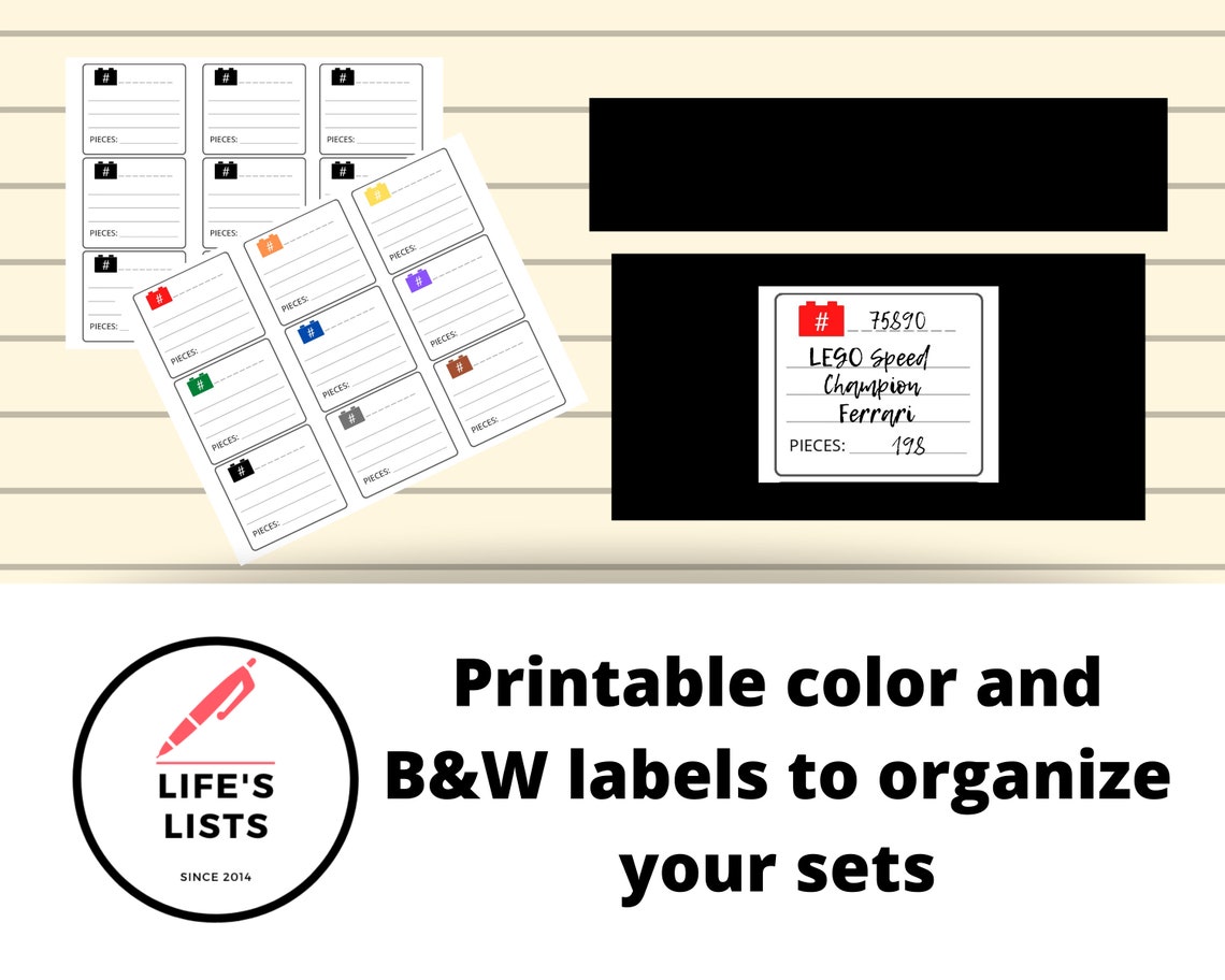Building Bricks Organization System Printable Labels Toy | Etsy Canada