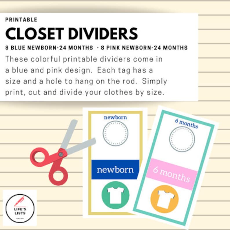 Kids Clothing and Closet Labels Nursery Labels Printable | Etsy