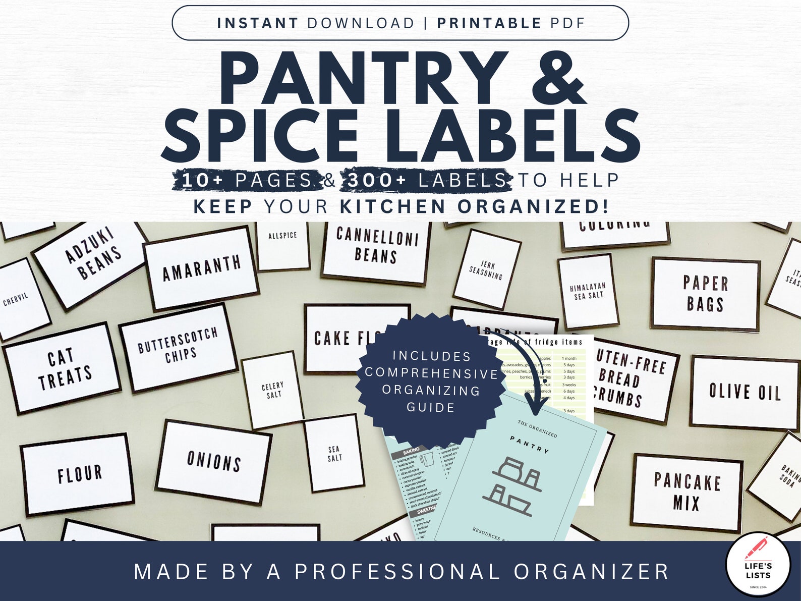 Spice and Pantry Aesthetic Labels Kitchen Organizing Bundle Recipe ...