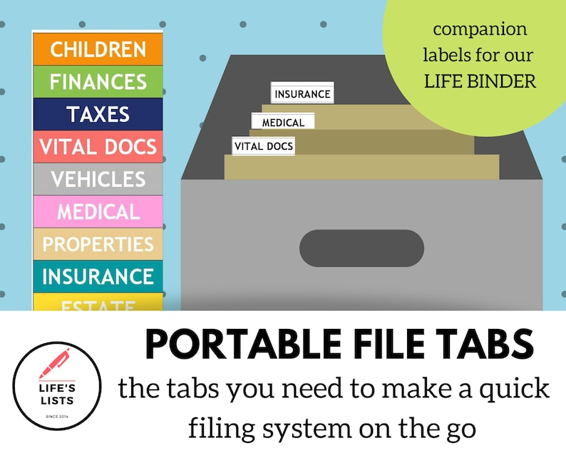 Tickler File System Printable Tickler File Tabs Digital - Etsy