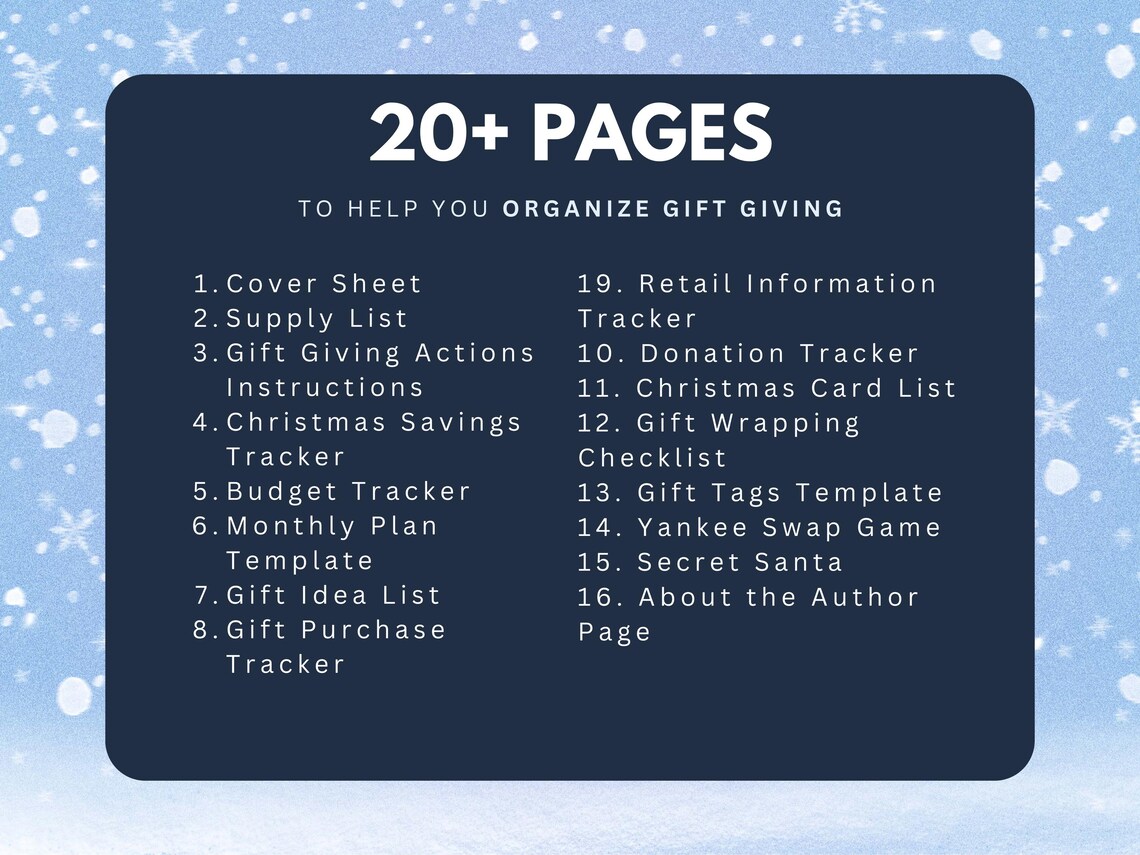 Holiday Gift Planning Guide | Christmas Gift Planner | Holiday Budget ...
