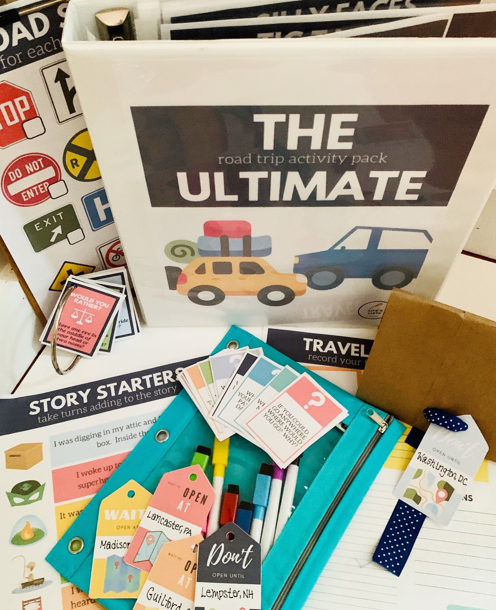 Road Trip Activity Pack Printable Kids Activities Lifes Lists - Etsy
