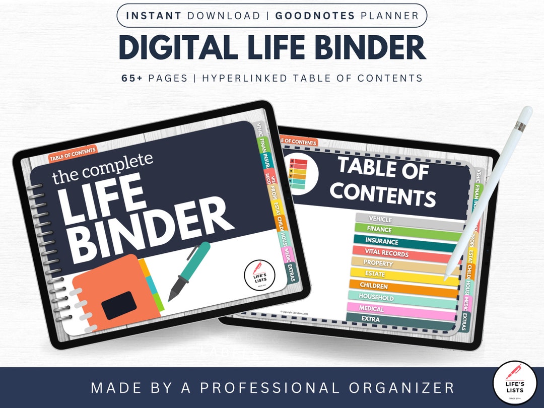 Life Binder | Goodnotes Digital Planner | Home Management Planner ...