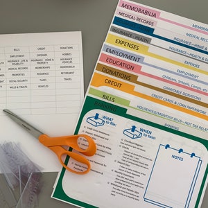 Home Filing System Printable | 27 File Cards & Hanging Tabs (digital ...