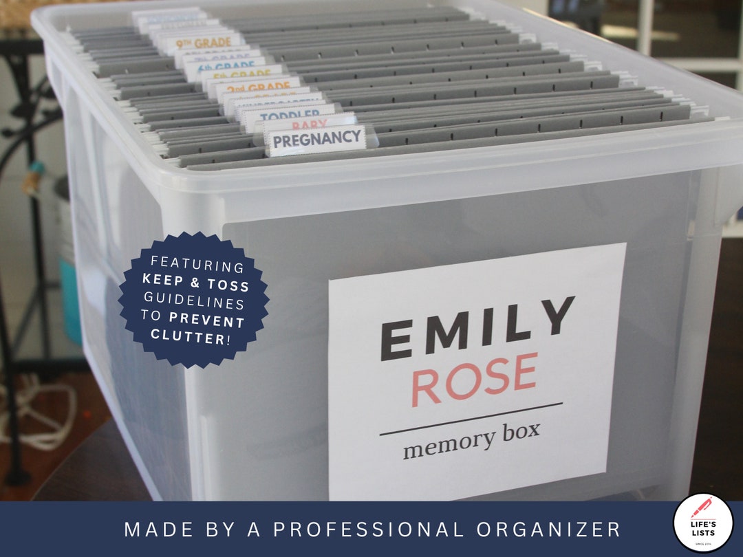 Kids Memory Box Printable Filing System | DIY Memorabilia (PDF Download ...