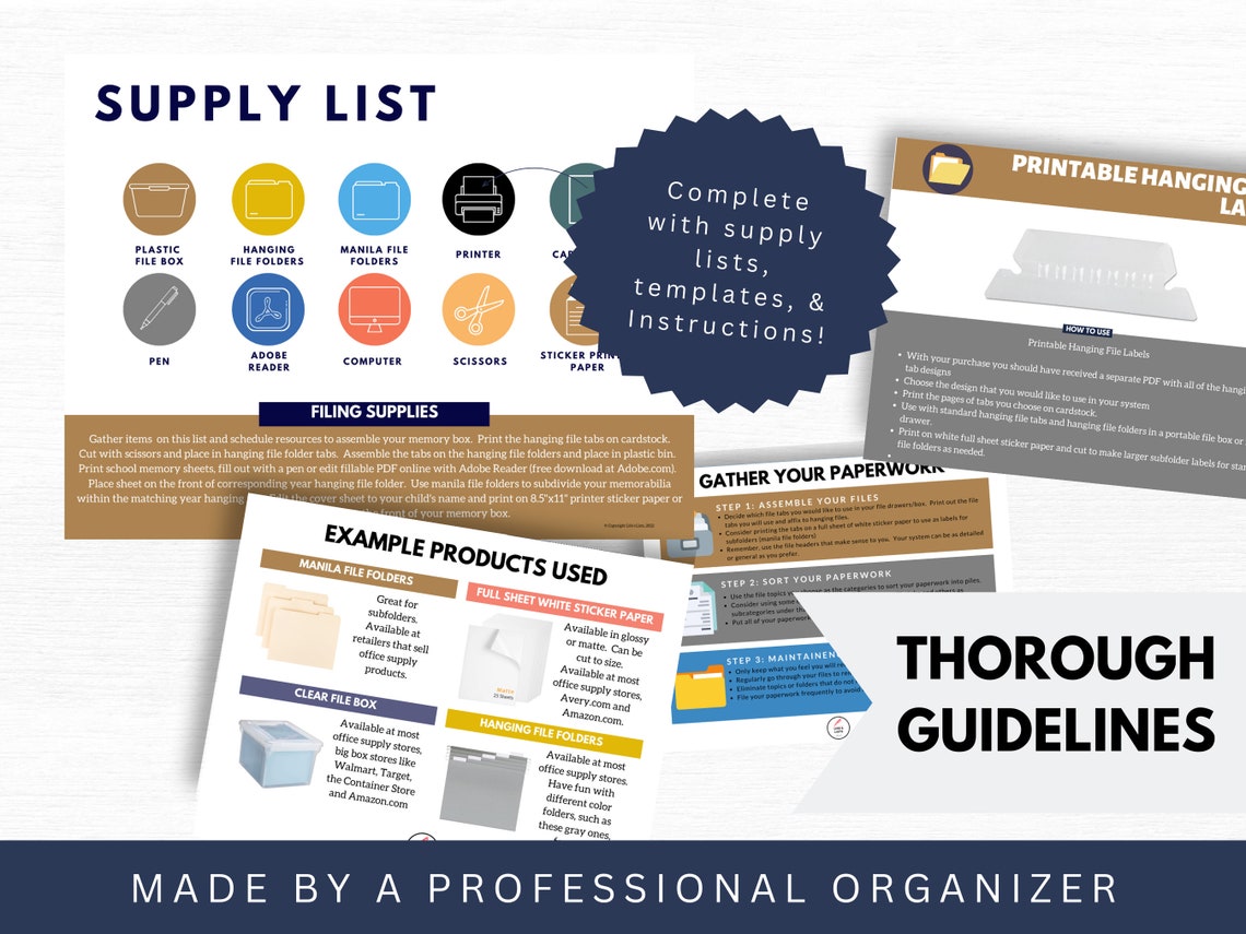 Tax Organizer Printable Filing System for Easy Bookkeeping | Instant ...