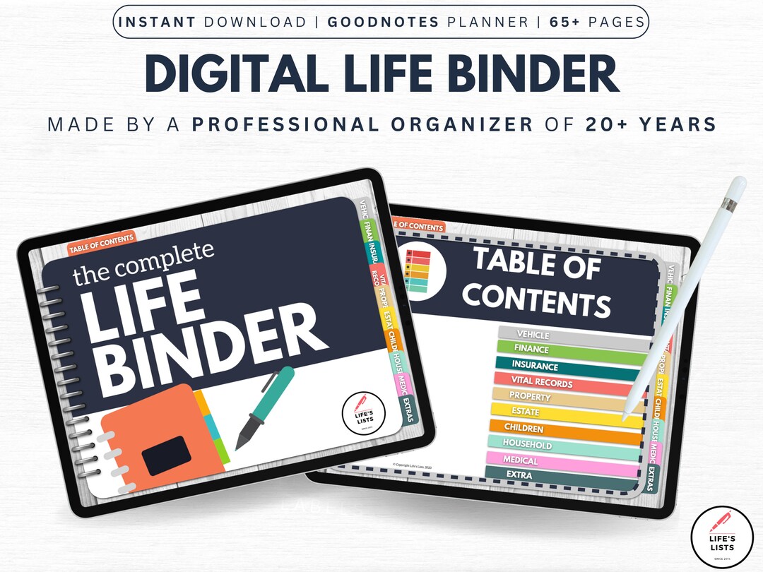 Life Binder Goodnotes Digital Planner Home Management - Etsy