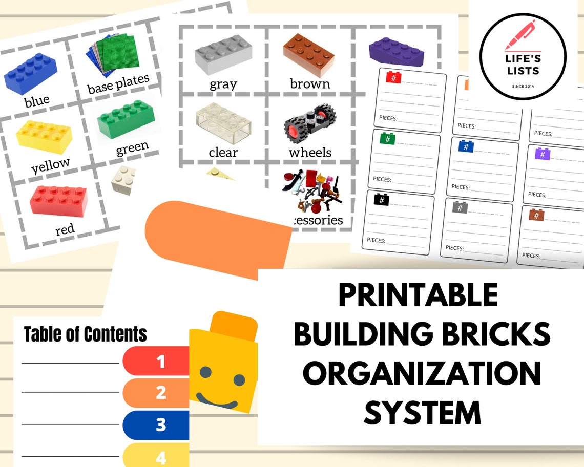 Building Bricks Organization System Printable Labels Toy - Etsy