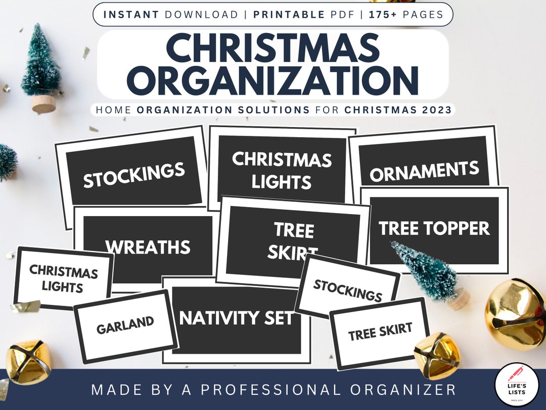 Holiday Decoration Storage Labels Pack | Printable Organizing Lists ...