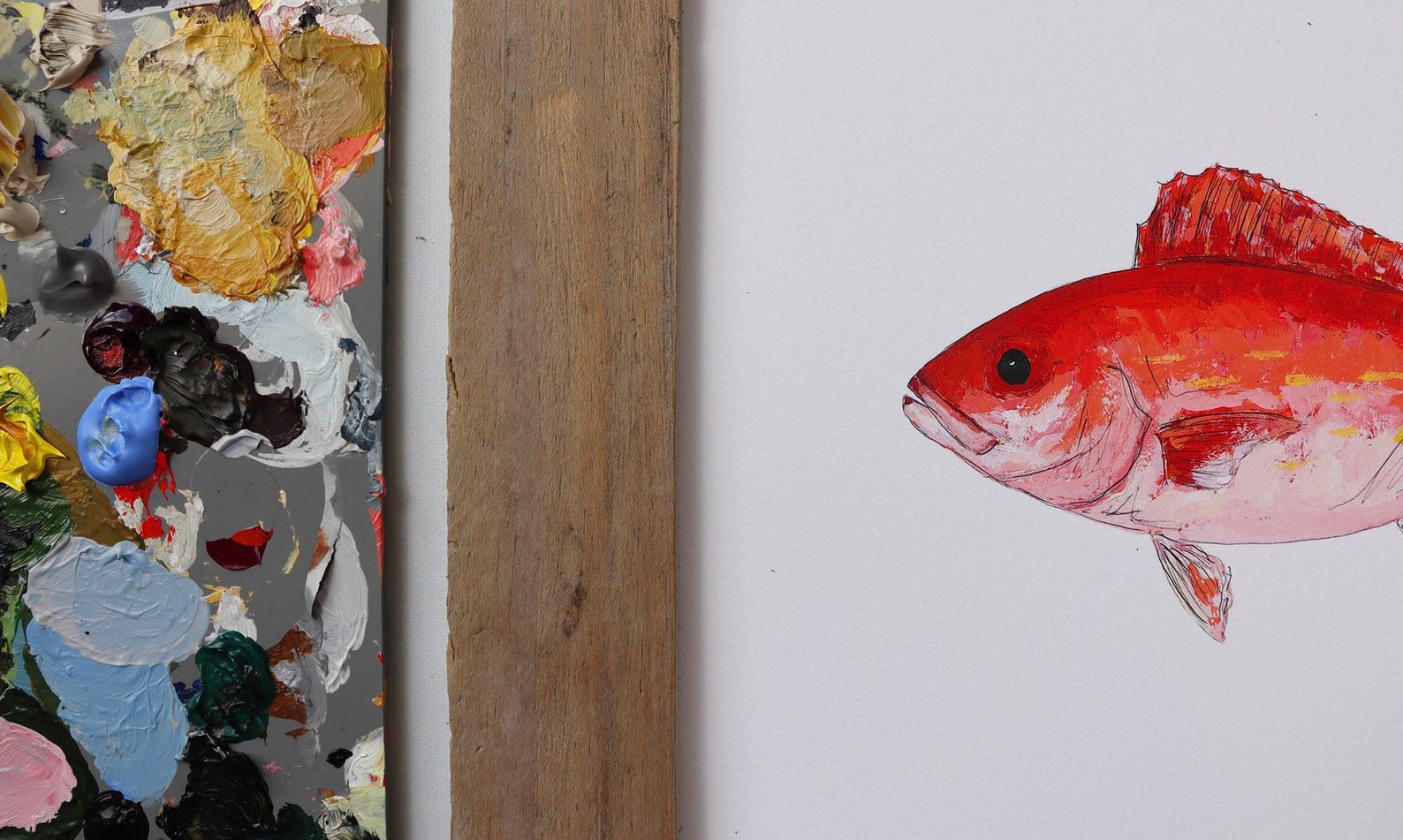 VERMILION SNAPPER BEELINER Fish Art Painting Saltwater | Etsy