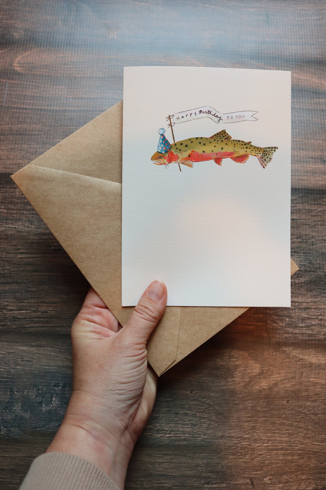Trout Birthday Card | Fly Fishing Guy Birthday Stationery | Fisherman ...