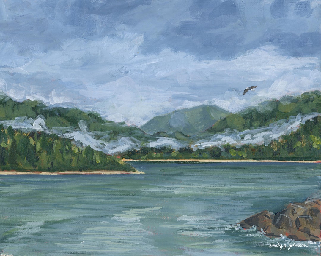 Alaska Art Print | Sitka, Alaska Painting | Mountains and Water Artwork ...