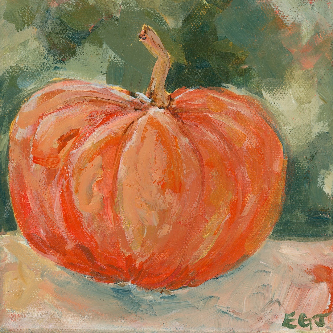 Pumpkin Art Print Fall Pumpkin Oil Painting Pumpkins - Etsy