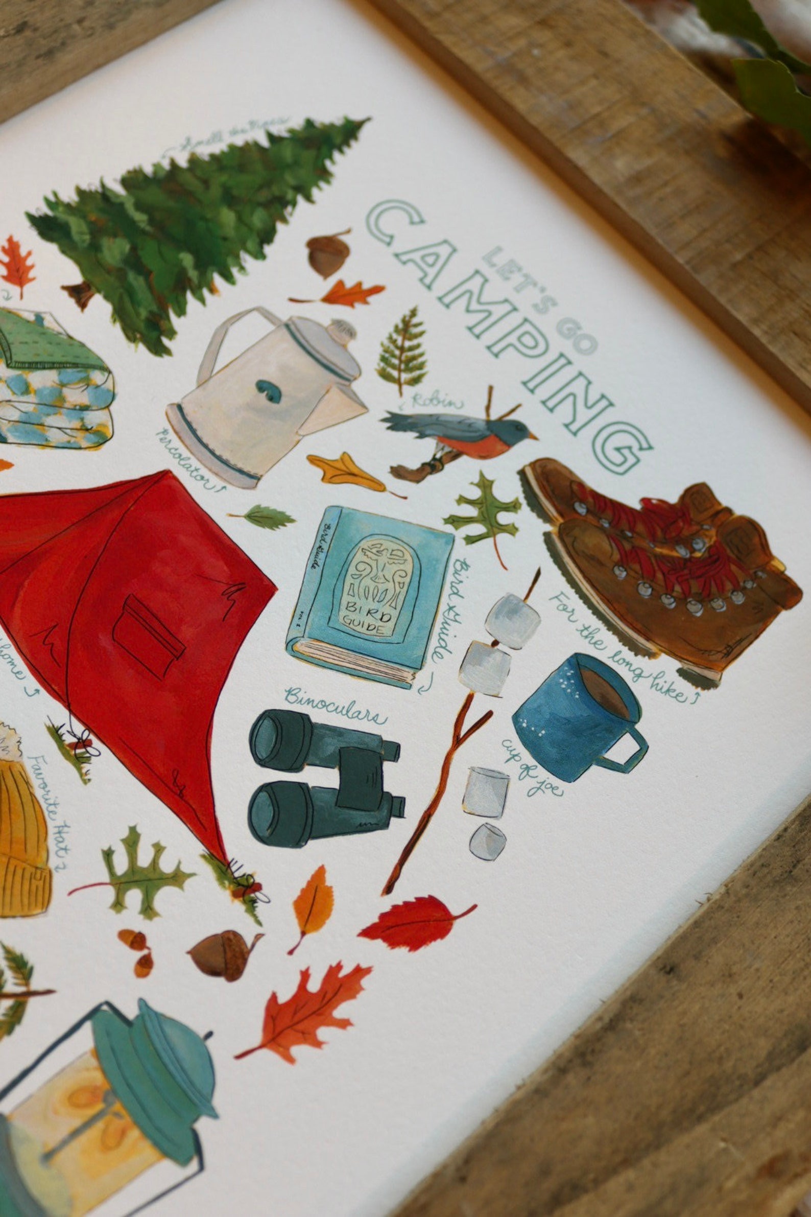 Camping Art Print Camping Home Decor Cabin Art Outdoorsy - Etsy