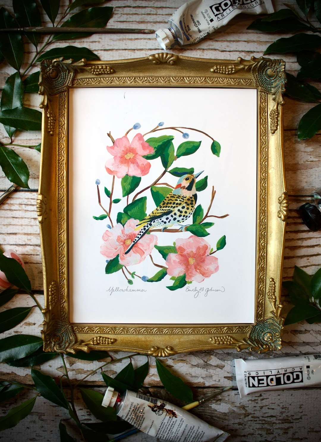 Yellowhammer Art Print, Northern Flicker Painting, Alabama State Bird ...