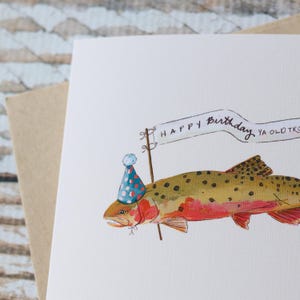 Old Trout Birthday Card | Fly Fishing Guy Birthday Stationery ...
