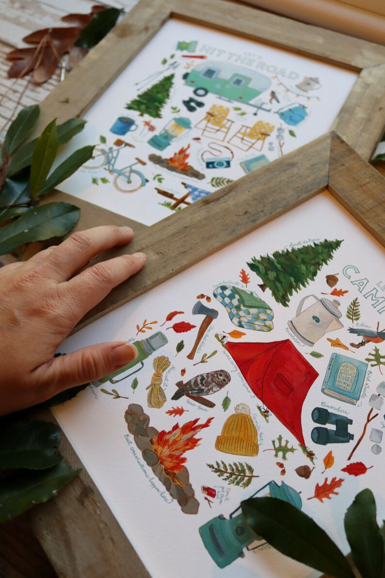 Camping Art Print Camping Home Decor Cabin Art Outdoorsy - Etsy