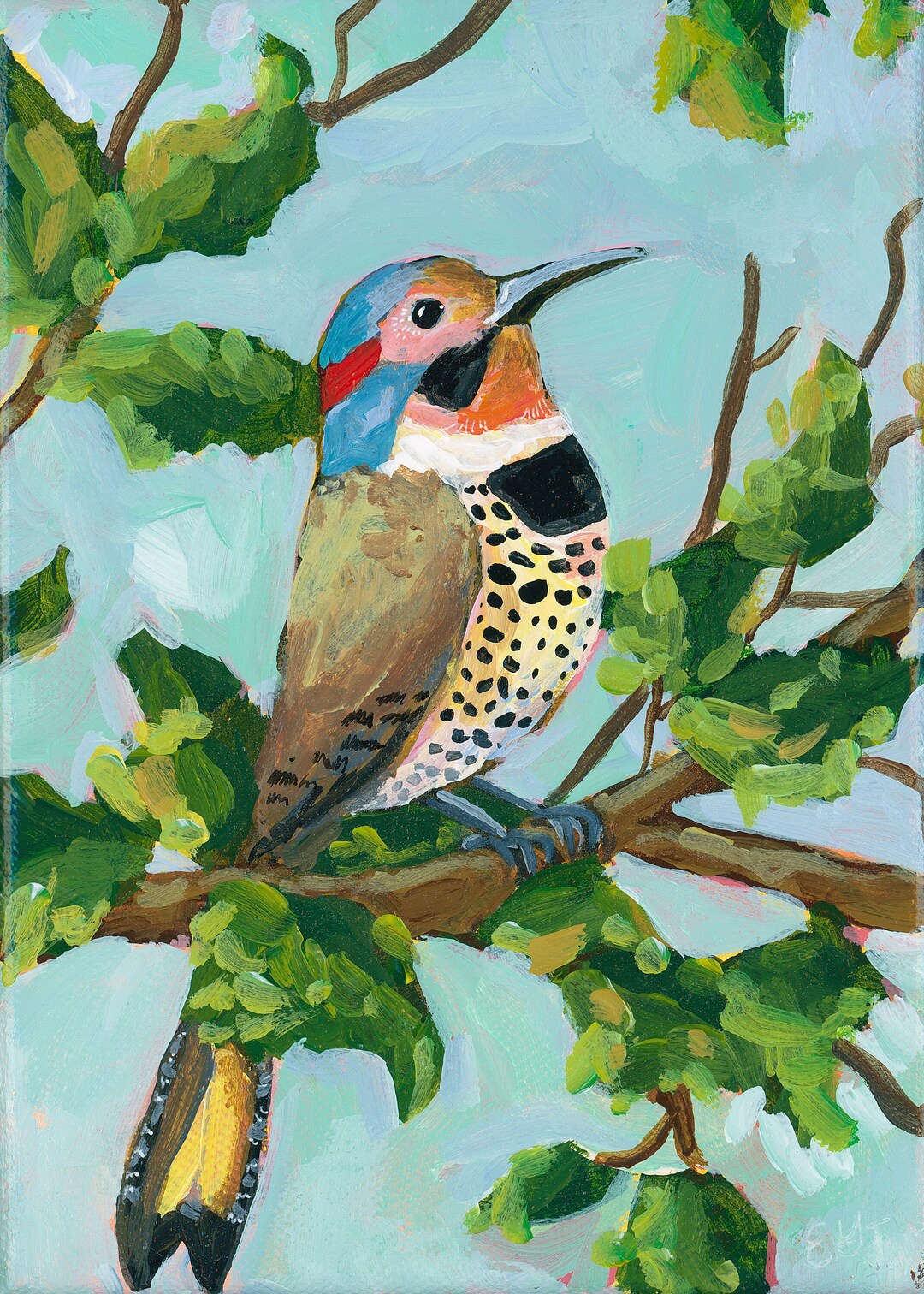 Yellowhammer Bird Art Print Northern Flicker Painting - Etsy