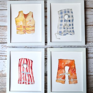 Watercolor Life Jacket Art Print | Lifesaver Artwork | Lake House Wall ...