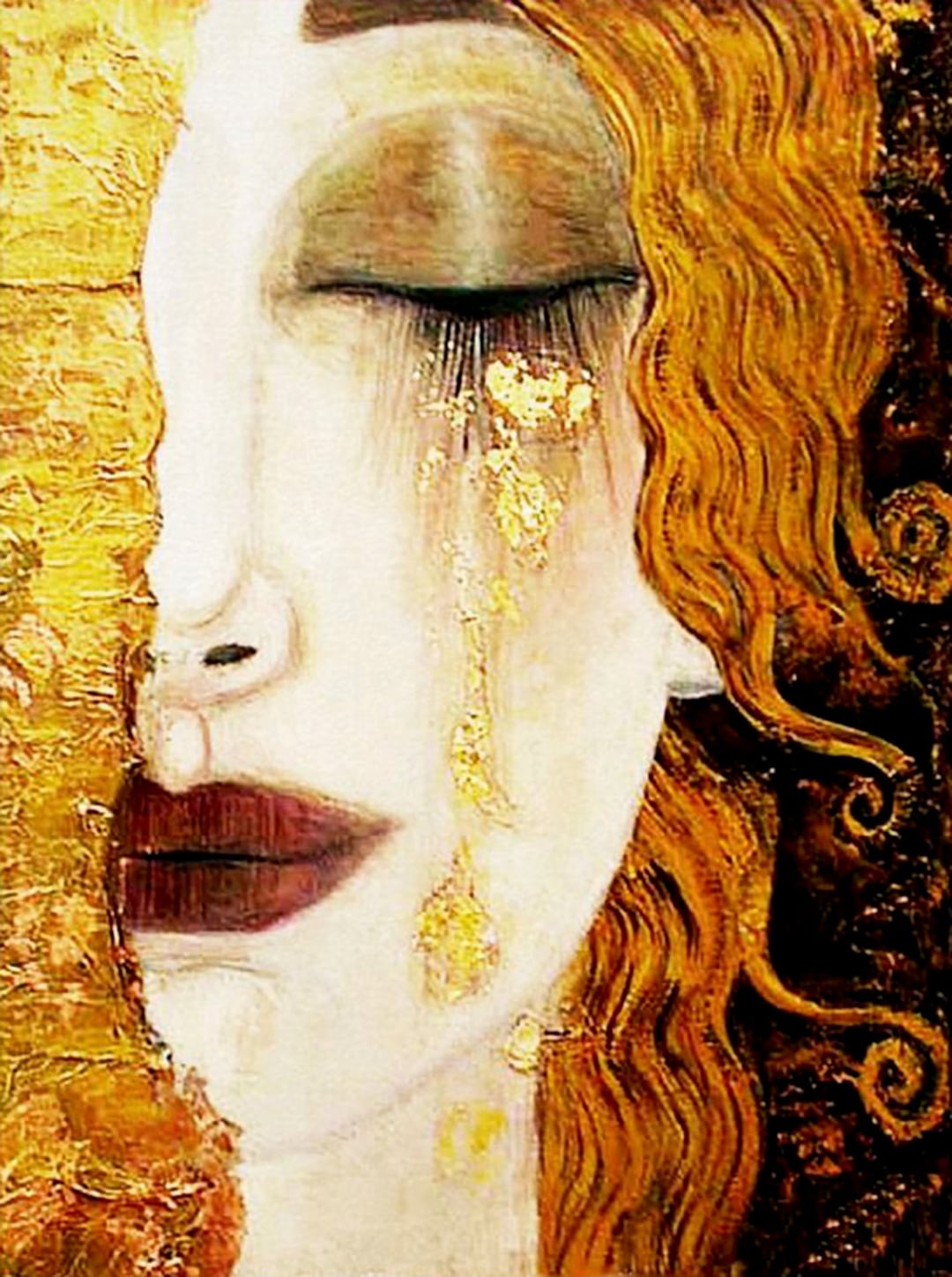 Vintage Art, Vintage Women, Golden Tears or Freya Tears FINE ART PRINT ...