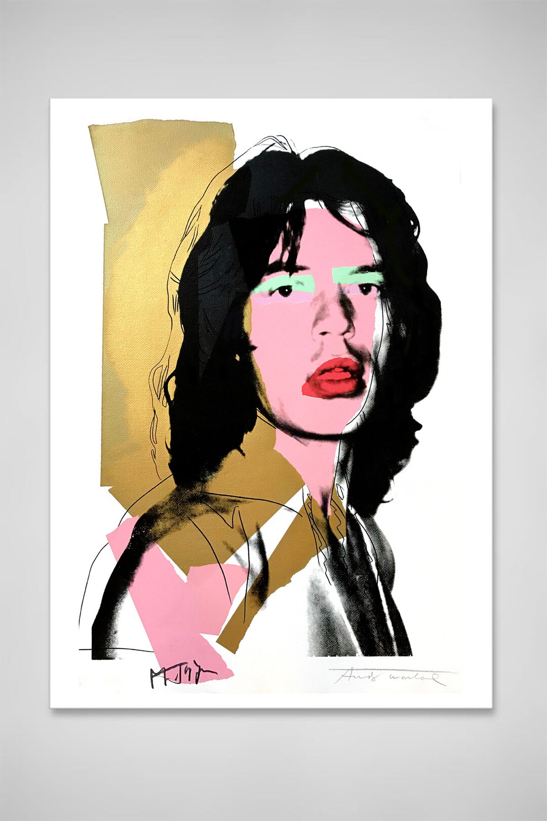 Music Poster, Mick Jagger Portrait, Andy Warhol, FINE ART PRINT, Pop ...