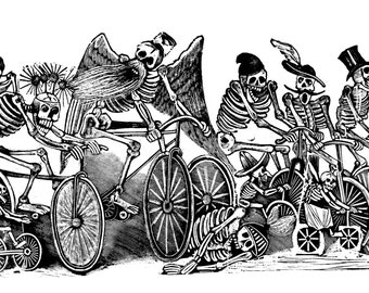 José Guadalupe Posada Print, Skeleton Wall Art, Calavera, Memento Mori ...