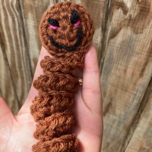 Worry Worm Buddy, Anxiety Pet, Fiddle Toy, Amigurumi ~4-5”, Handmade ...