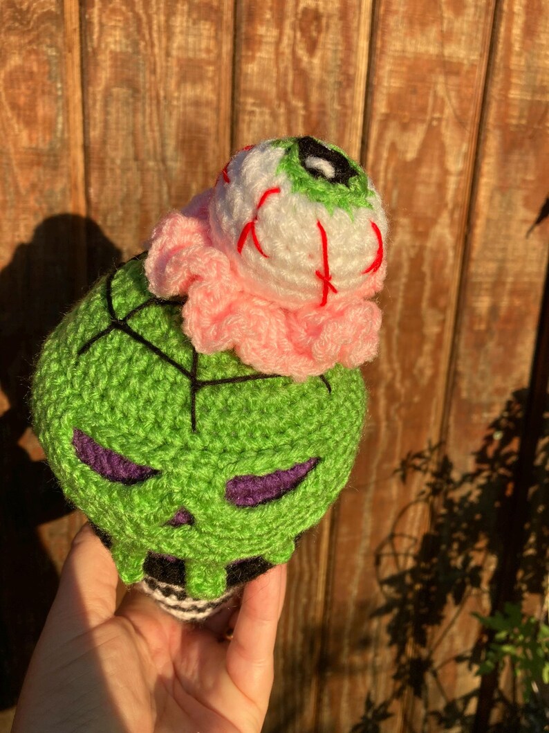 Halloween Ice Cream Cone With Evil Eye and Melting Face, Crochet ...