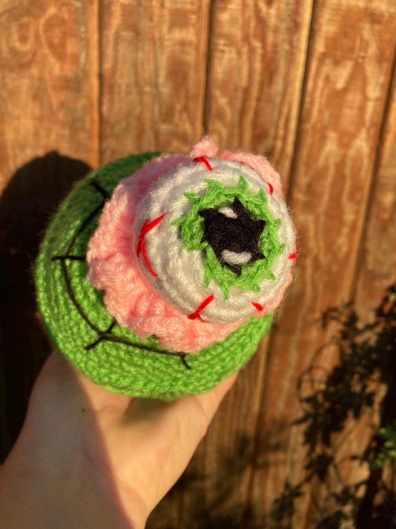 Halloween Ice Cream Cone With Evil Eye and Melting Face, Crochet ...