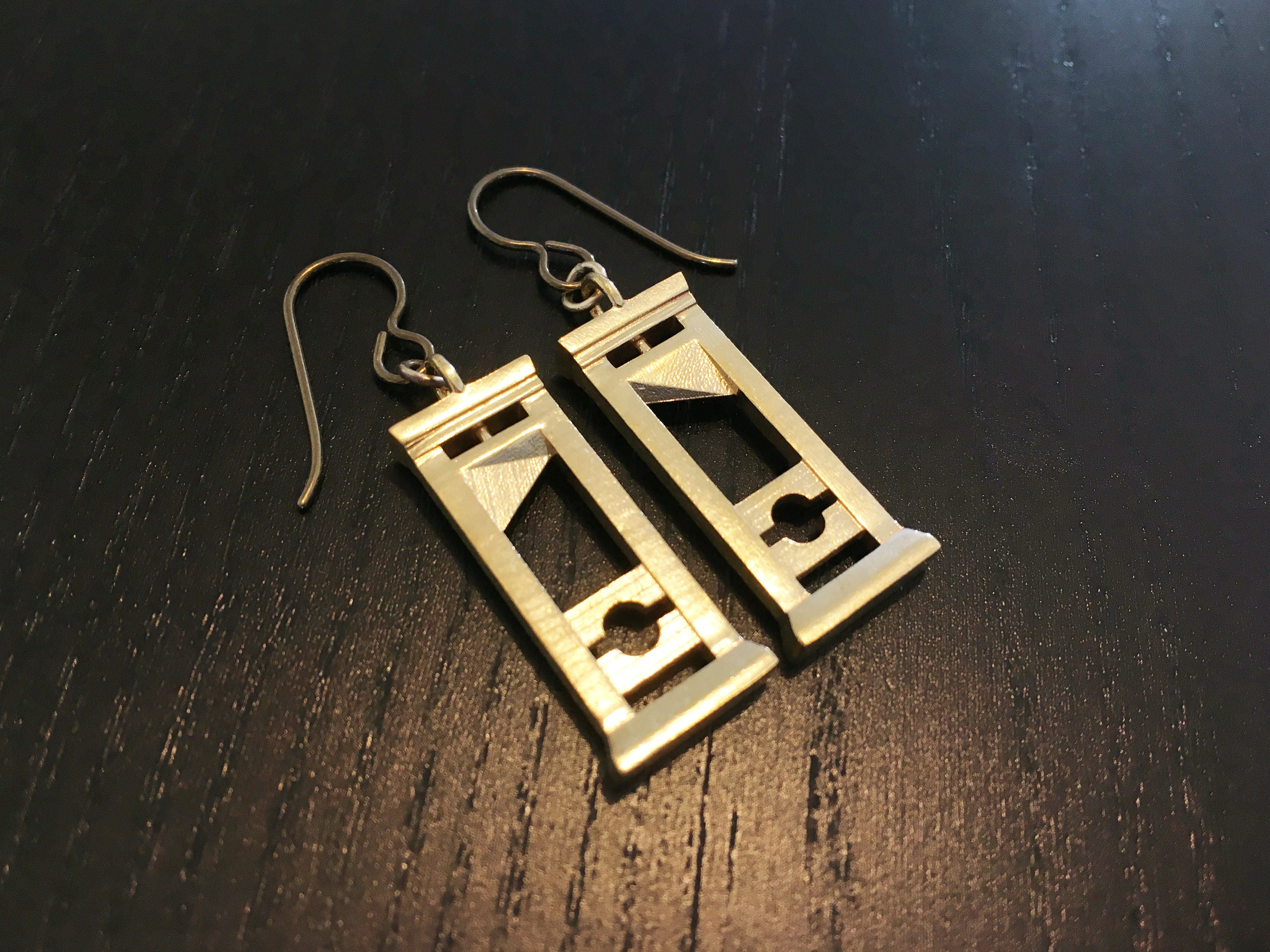 Guillotine Earrings - Brass or Silver - Etsy