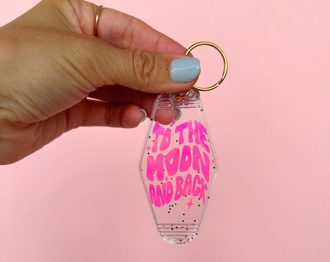 To the Moon and Back Keychain // I Love You Keychain // Anniversary ...
