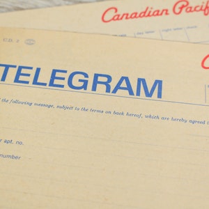 Antique Railroad Telegram Vintage Canadian Pacific Train Railway RR ...