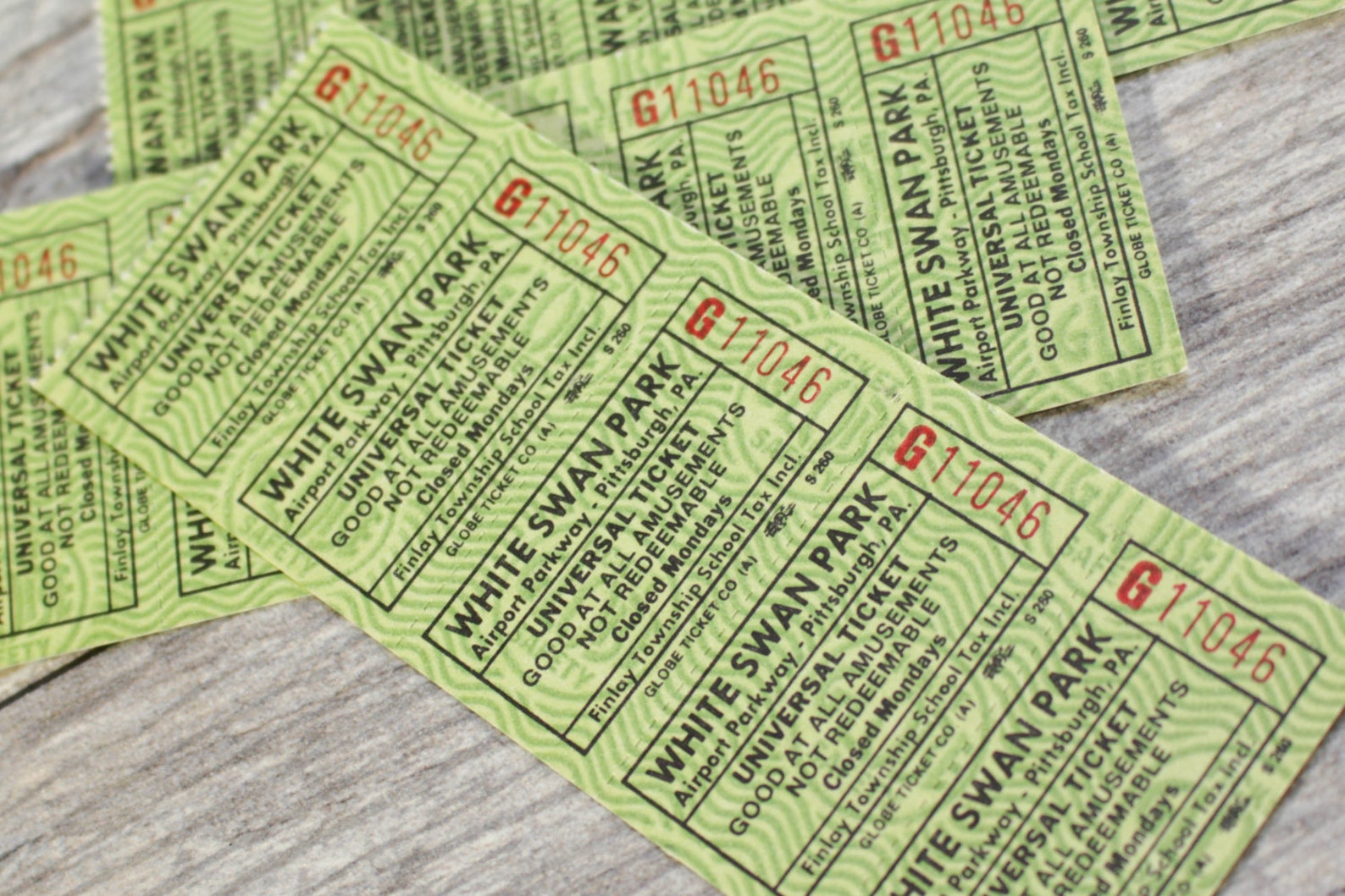 15x Vintage Ride Tickets Amusement Park Fair White Swan Green - Etsy