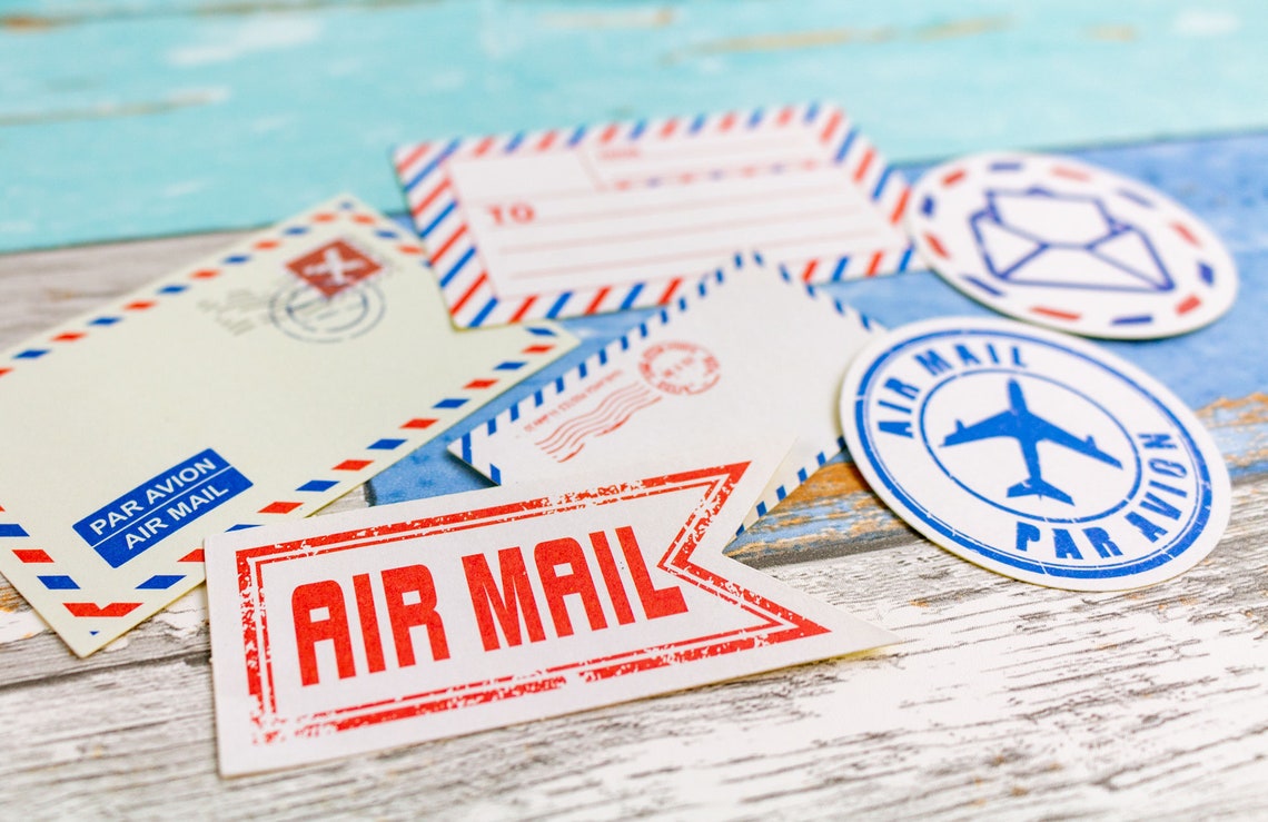 Vintage via Air Mail Stickers Letters Par Avion Postage Paper - Etsy