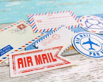 Vintage via Air Mail Labels Stickers Par Avion Postage Paper | Etsy