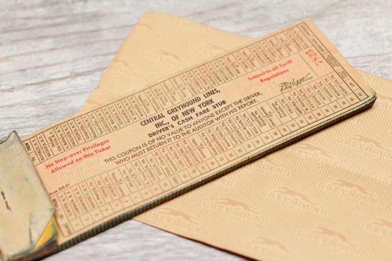Vintage Greyhound Tickets Bus New York NY Transportation Paper - Etsy
