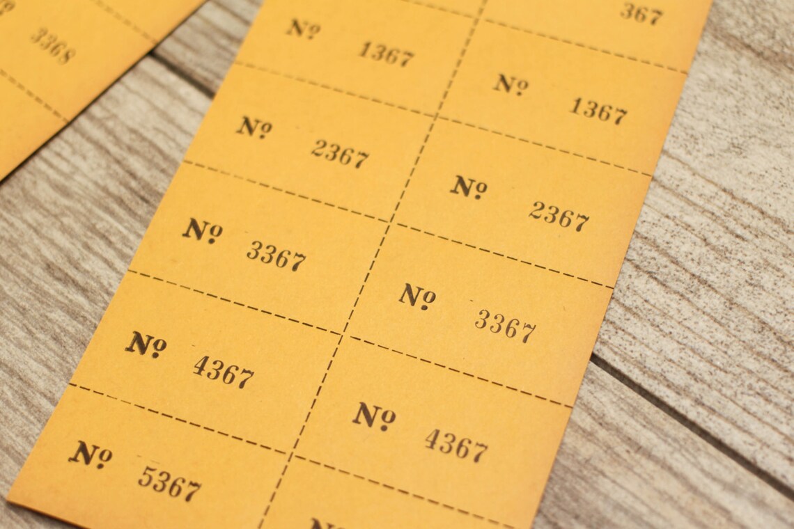 12x Vintage Raffle Tickets 1940s Paper Cardstock Ticket Sheet - Etsy