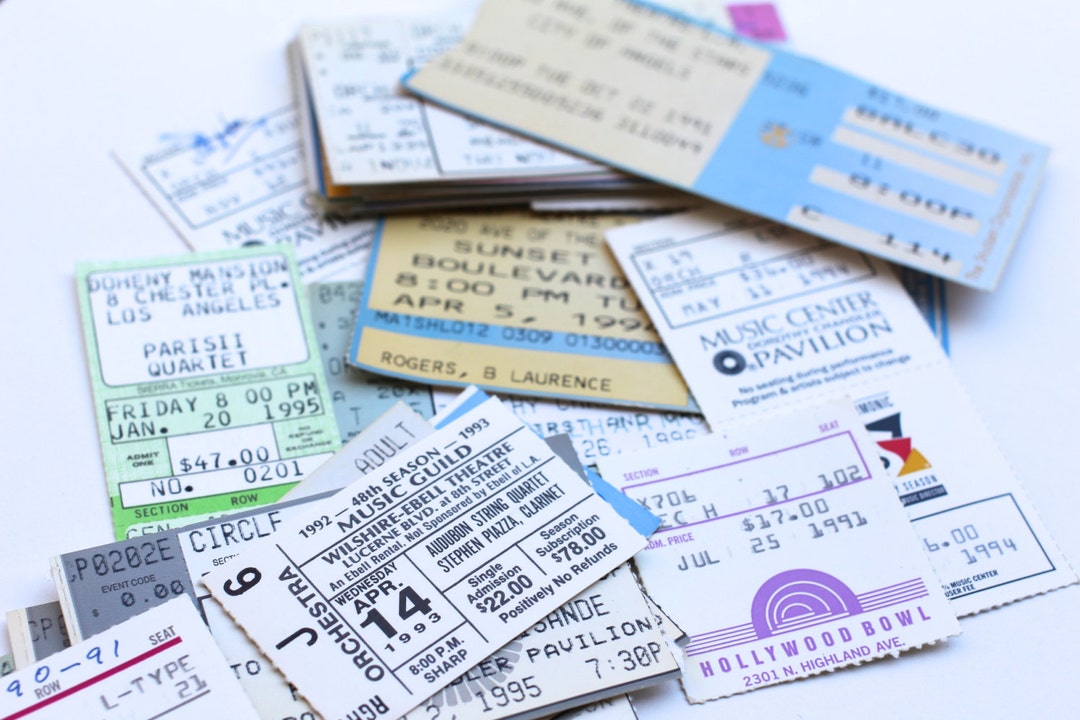 Vintage Tickets Opera Music Lot of 10 Ephemera 1980 1990, Hollywood Los ...