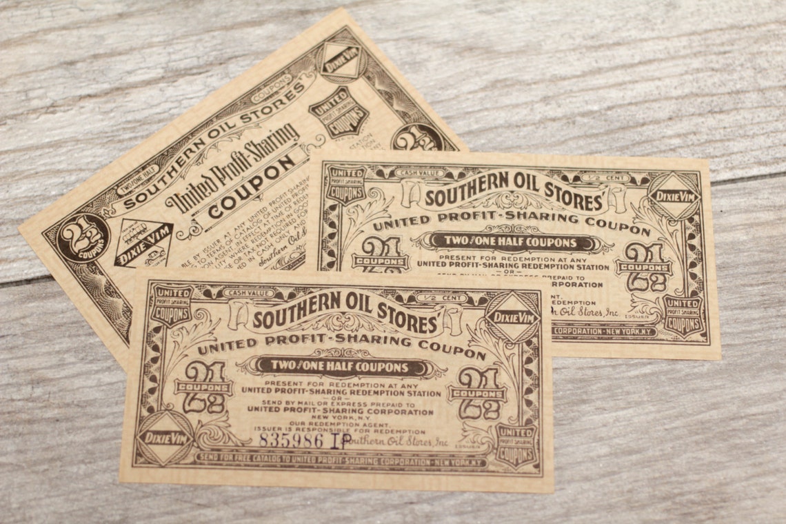 Vintage Oil Profit Sharing Coupon Dixie Vim Southern Oil - Etsy