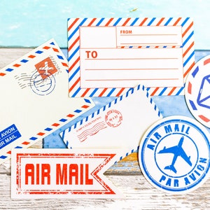 Vintage via Air Mail Stickers Letters Par Avion Postage Paper Supplies ...