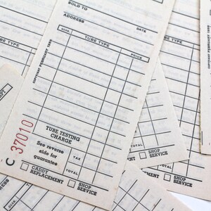 Vintage TV Radio Tube Receipts 1950 Destash Vintage Paper Supplies Lot ...
