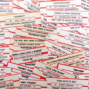Vintage Jukebox Labels 1990s 1980s & 1970s Song Lyrics Juke - Etsy