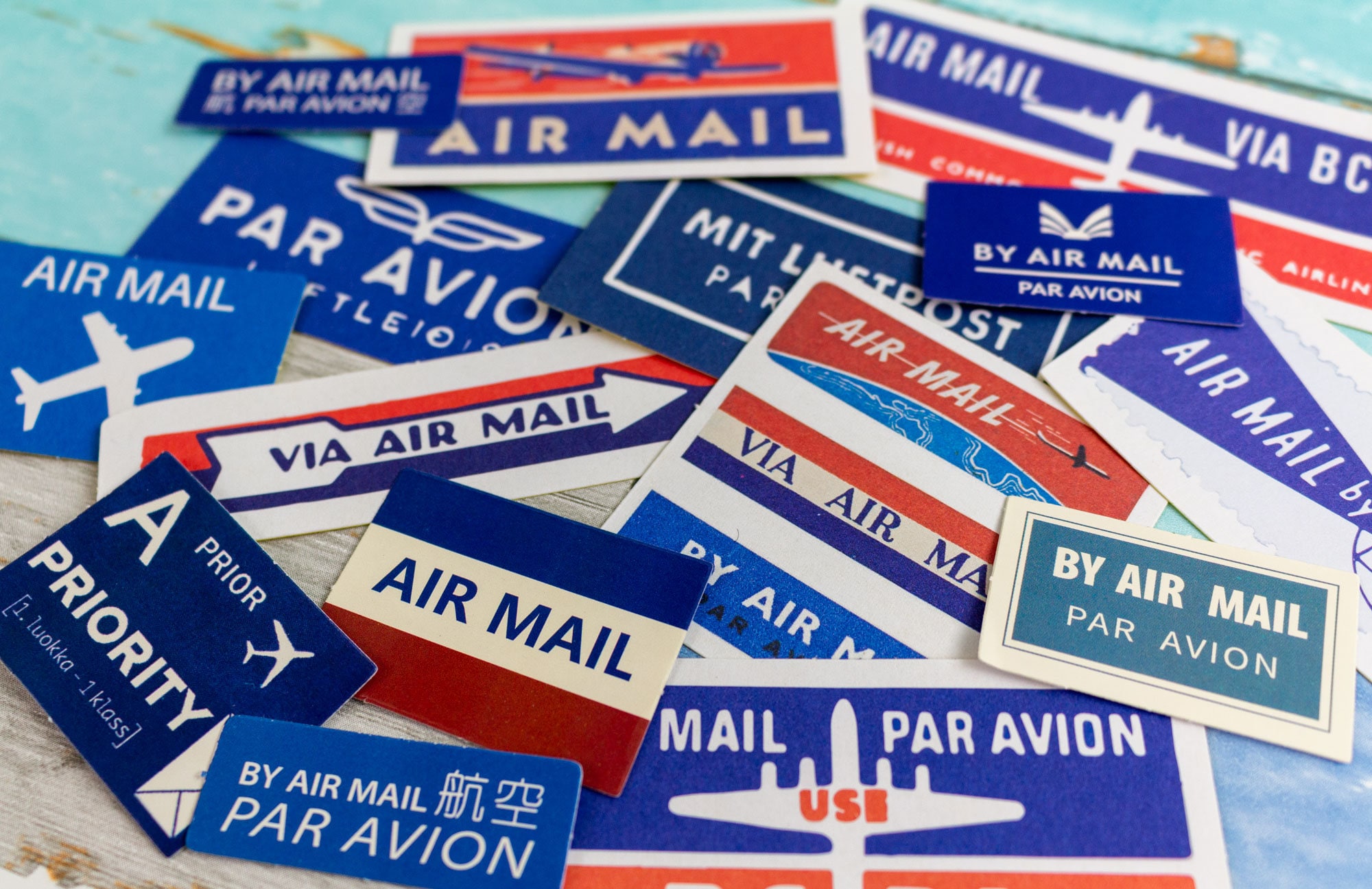 Vintage via Air Mail Labels Stickers Par Avion Postage Paper - Etsy